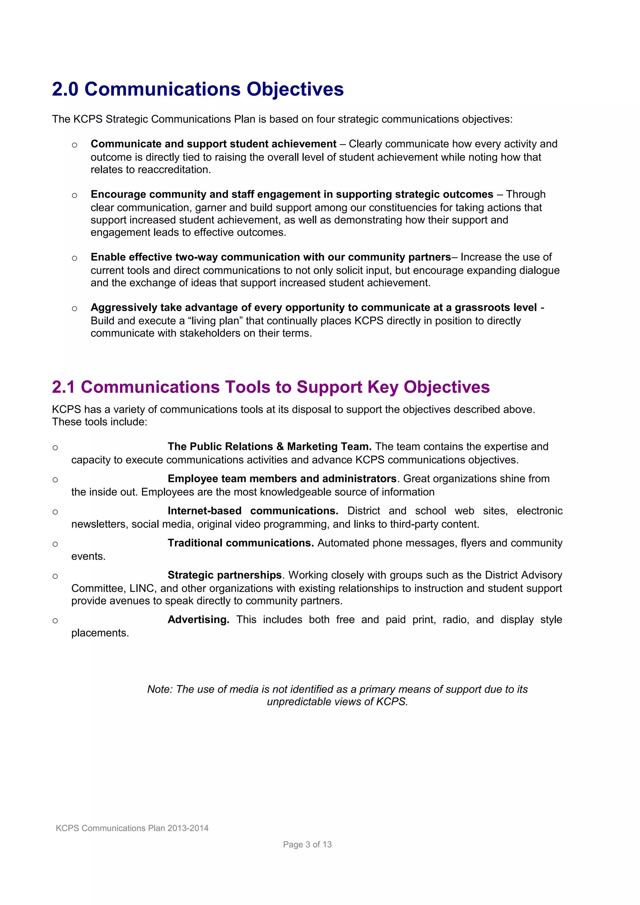 KCPS_Communications_Plan_13-14-DRAFT | DOC