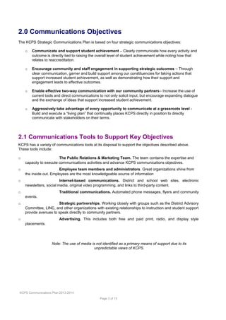 KCPS_Communications_Plan_13-14-DRAFT | PDF
