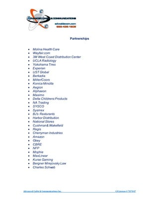 Advanced Cable & Communications | DOCX | Telecommunications Industry ...