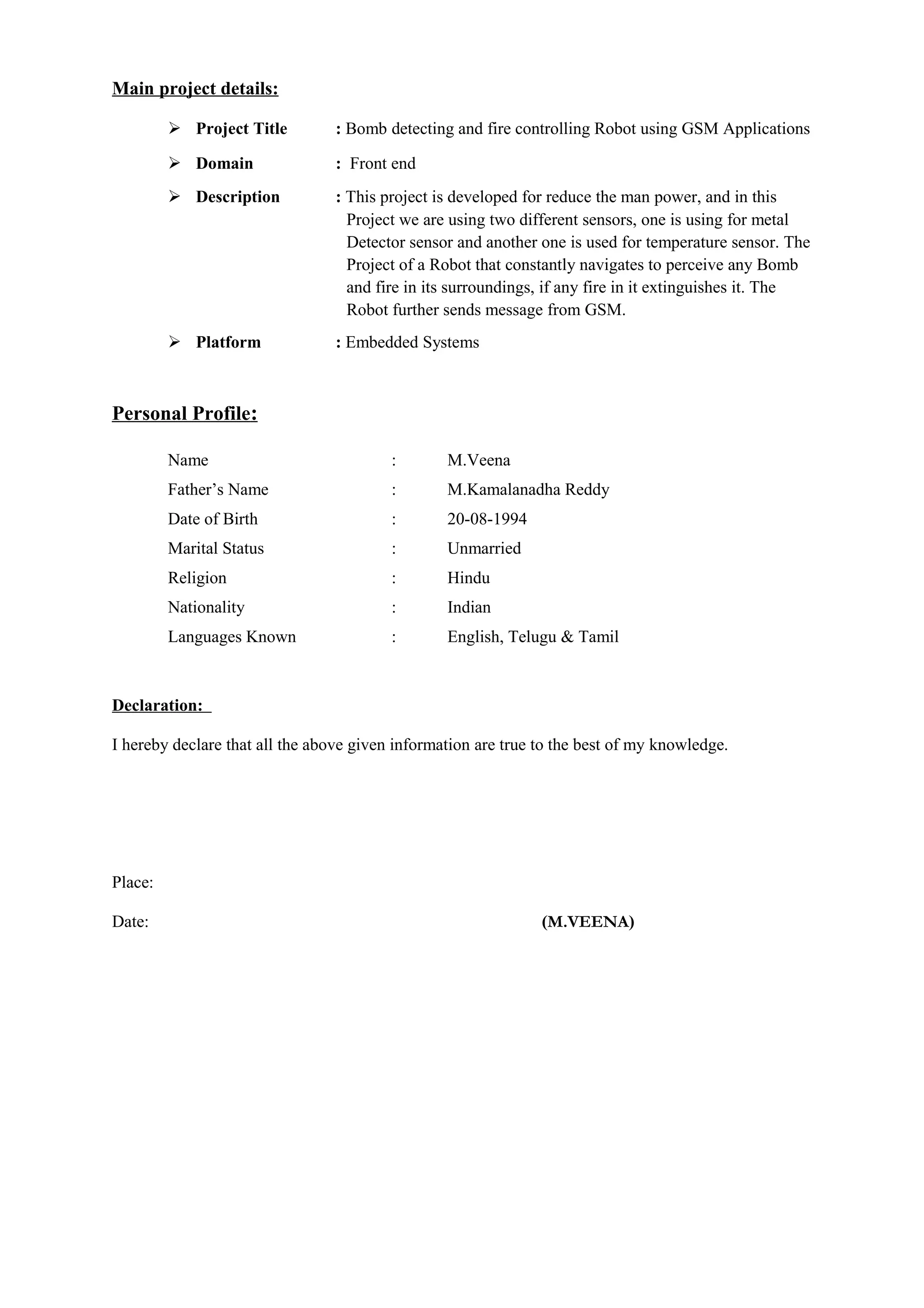 Veena mkr 493 Resume | DOC