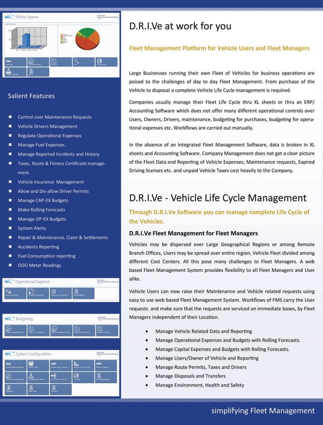 DRIVE Fleet Management Software V1 Brochure | PDF