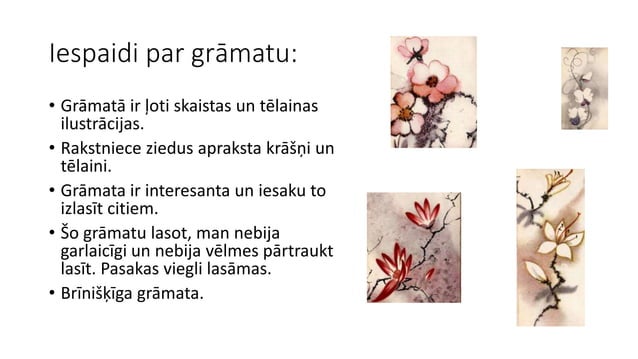 A.Sakse "Pasakas par ziediem" | PPTX