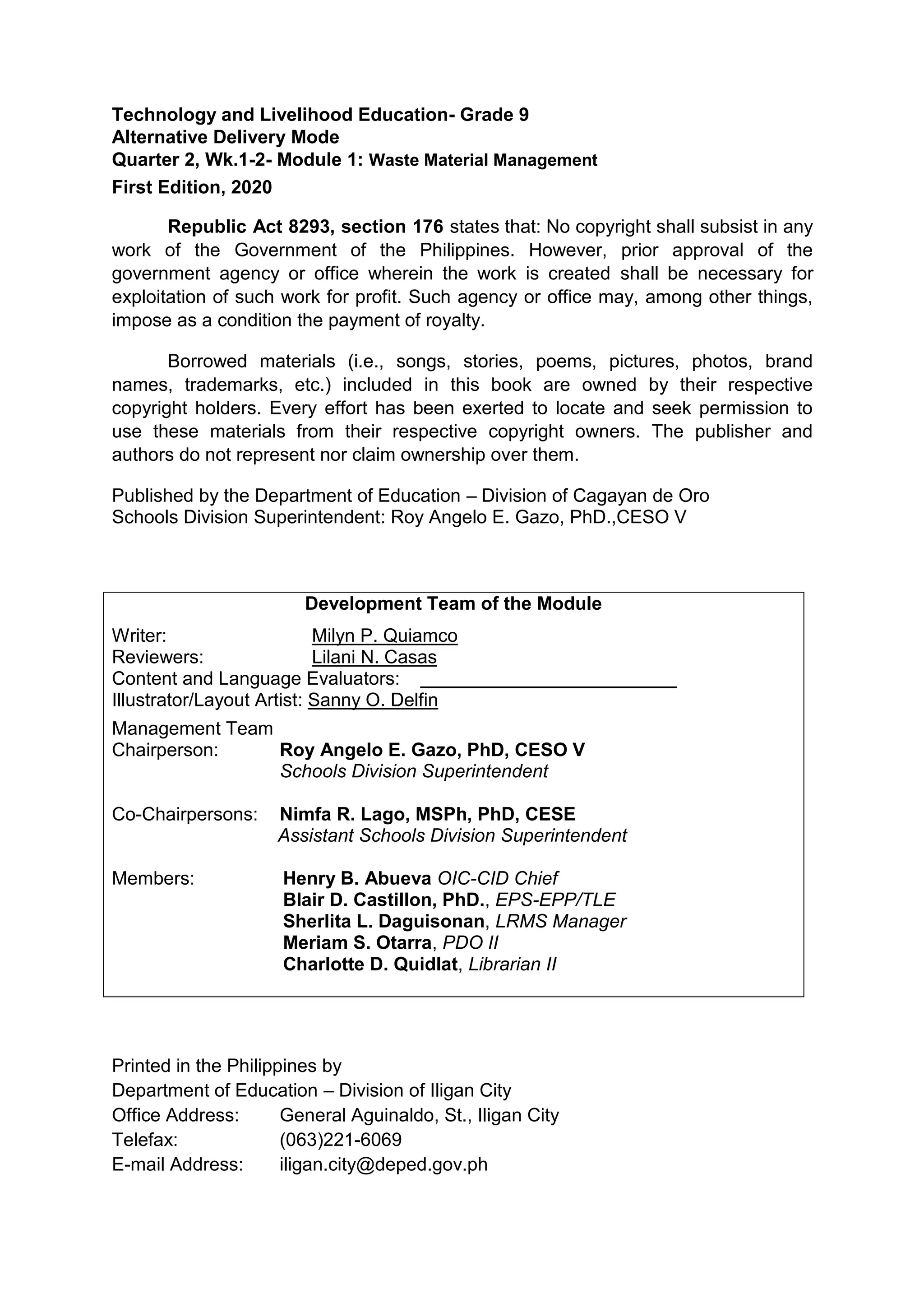 9 AGRI CROP _Q2_Mod1_WasteMaterialManagement_v2.docx