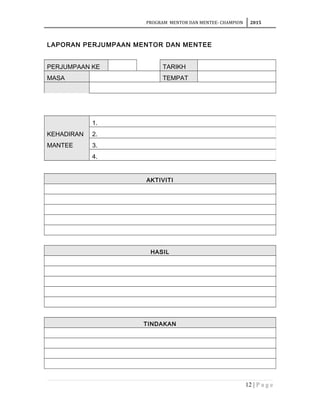 Contoh Kertas Kerja Program Champion -Mentor mentee-champion | DOC