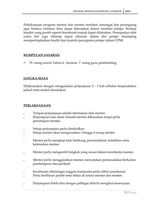 Contoh Kertas Kerja Program Champion -Mentor mentee-champion | DOC
