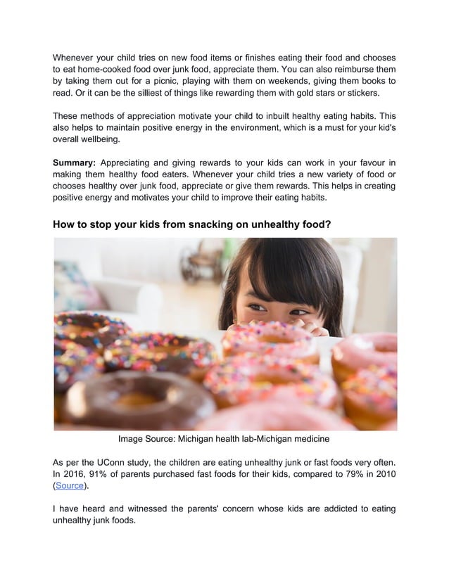 9 amazing hacks to encourage your child to eat healthy | PDF