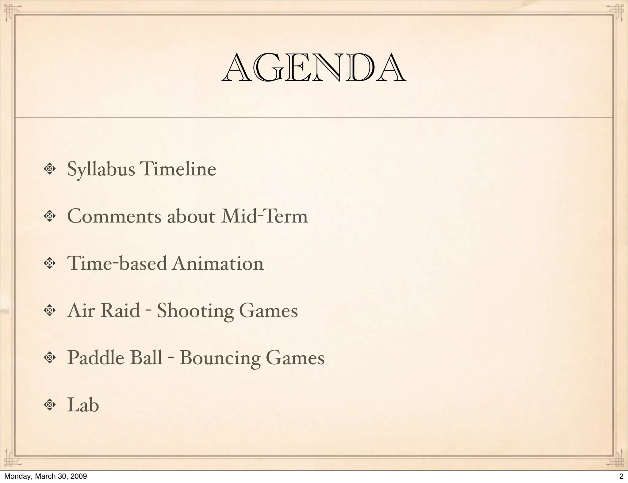 Time-based Animation Games | PPT