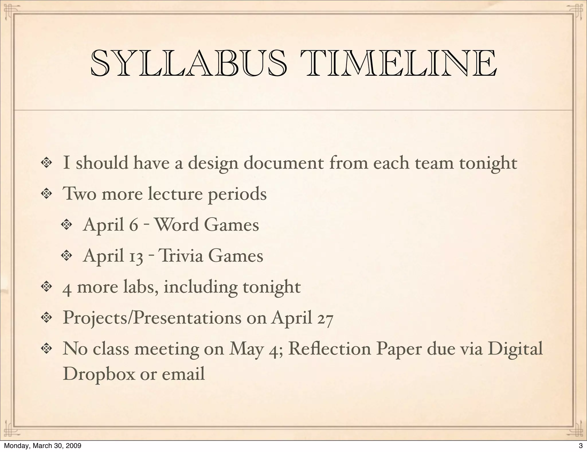 Time-based Animation Games | PPT