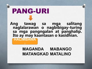 9 ARALIN 11 Pang-Uri at Kaantasan Nito.ppt