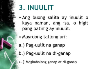 9 ARALIN 2 Kayarian ng Salita.pptx