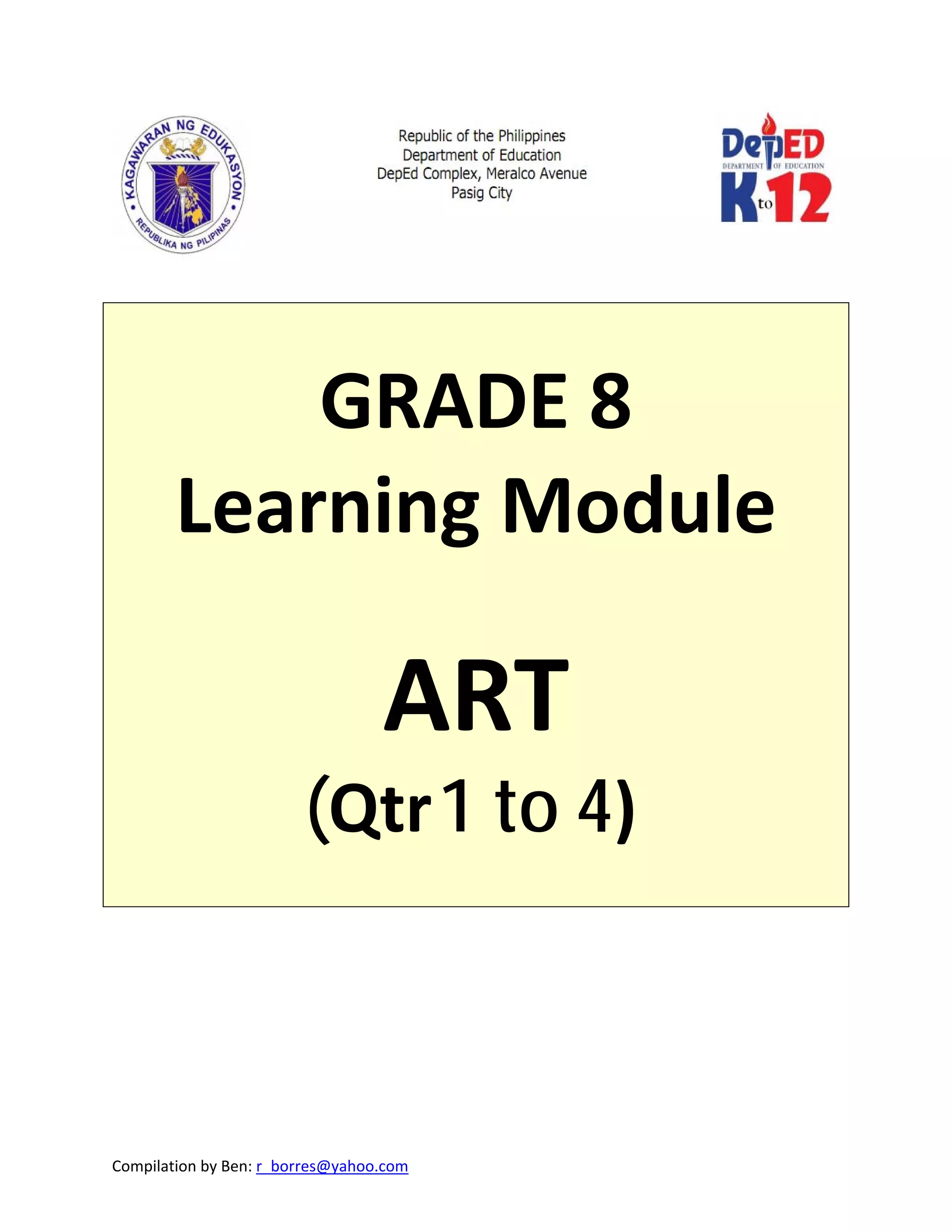 Grade 9 Module In ARTS | PDF