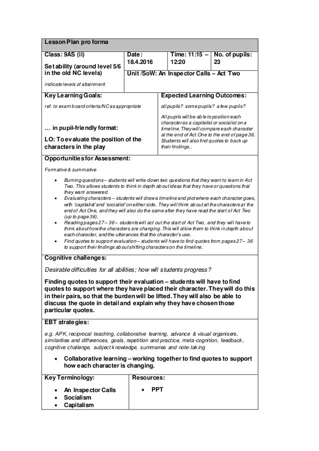 9AS Act Two Evaluating 18.4.2016