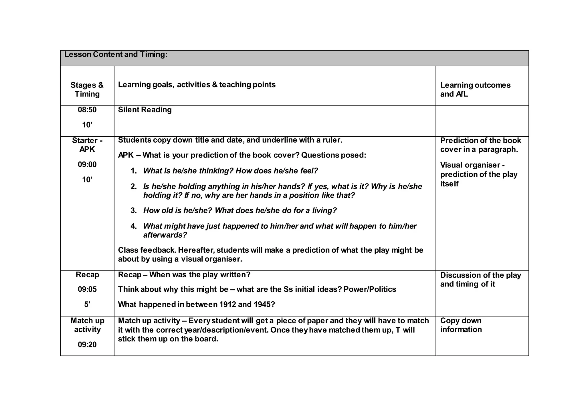 9AS L3 SH Lesson plan | DOCX