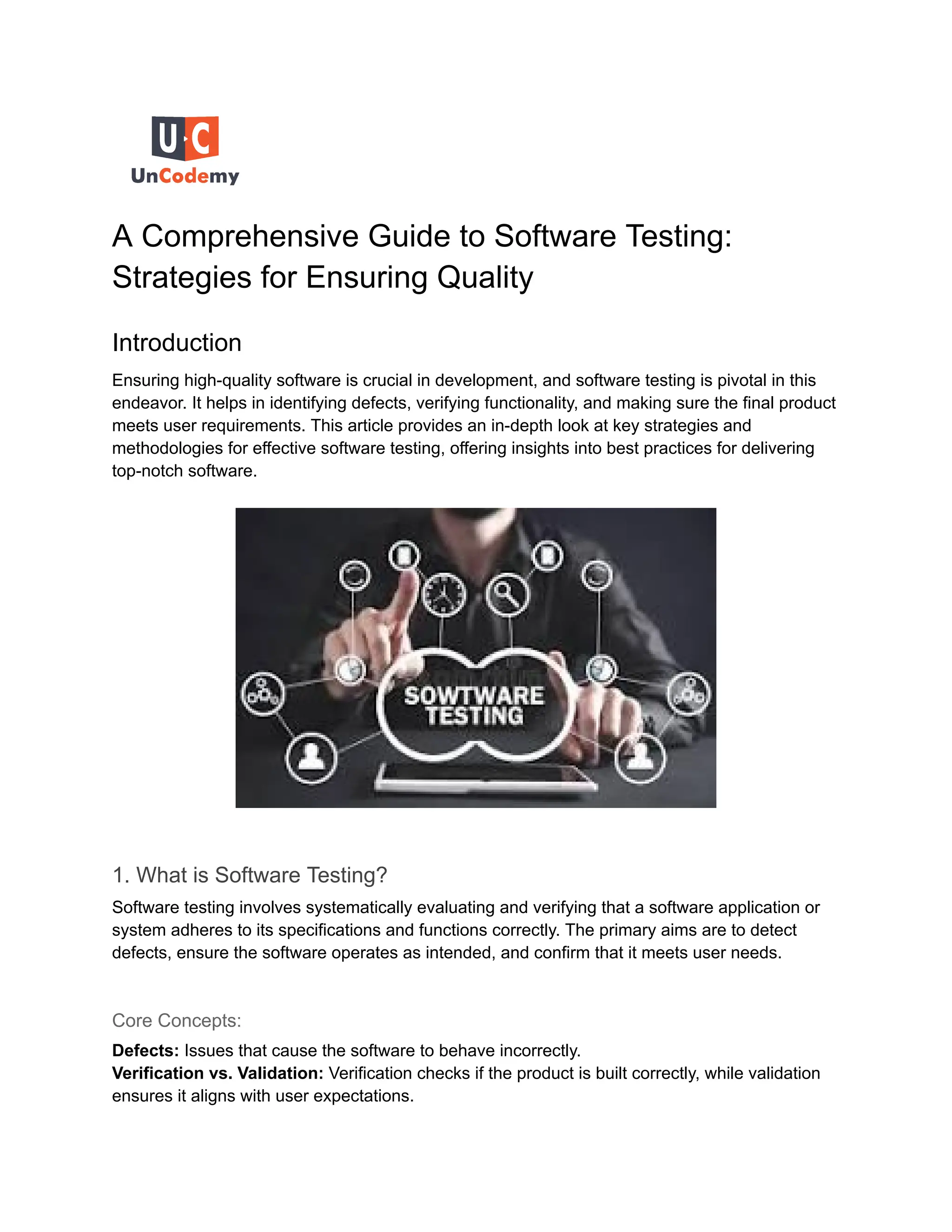A Comprehensive Guide to Software Testing: Strategies for Ensuring ...
