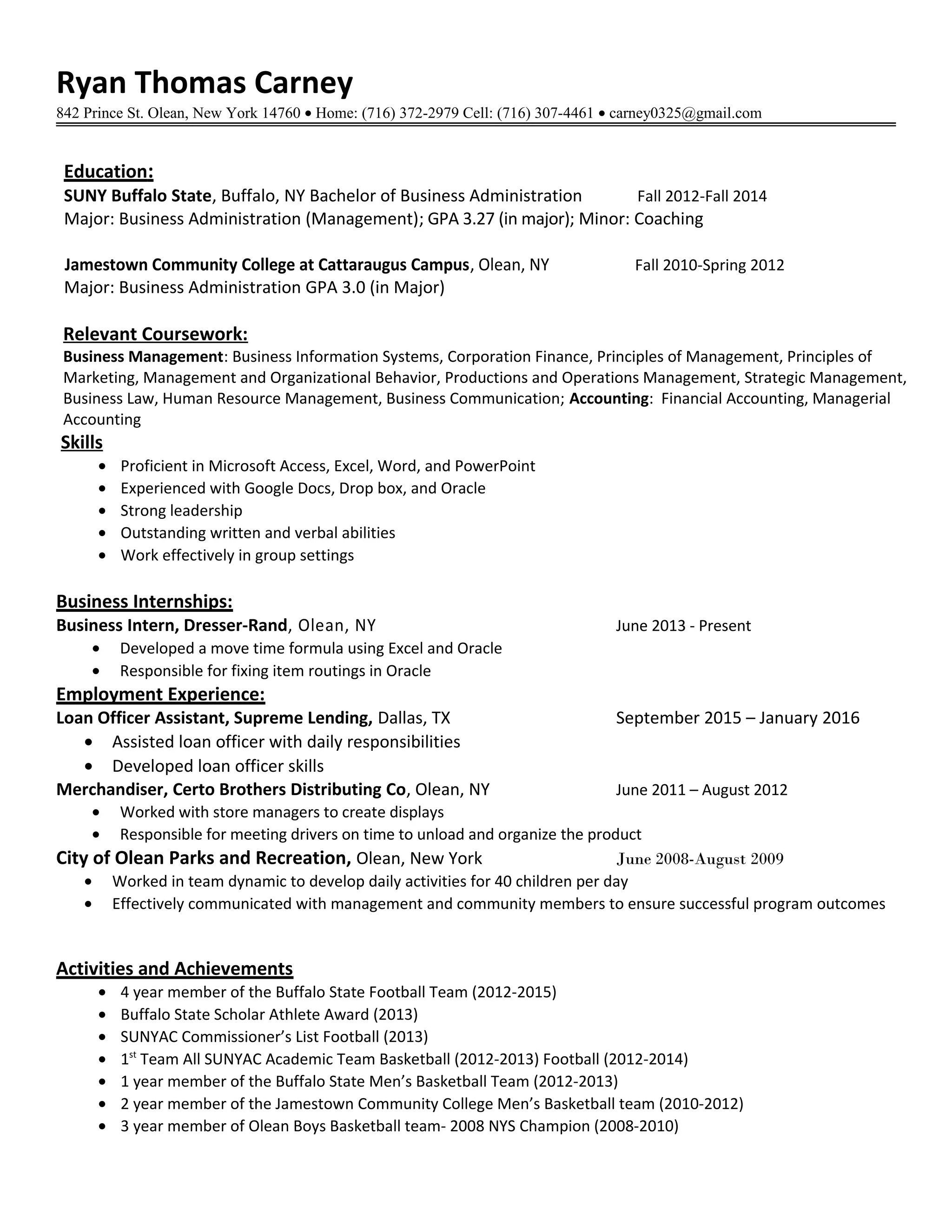 Ryan Carney Resume | DOC