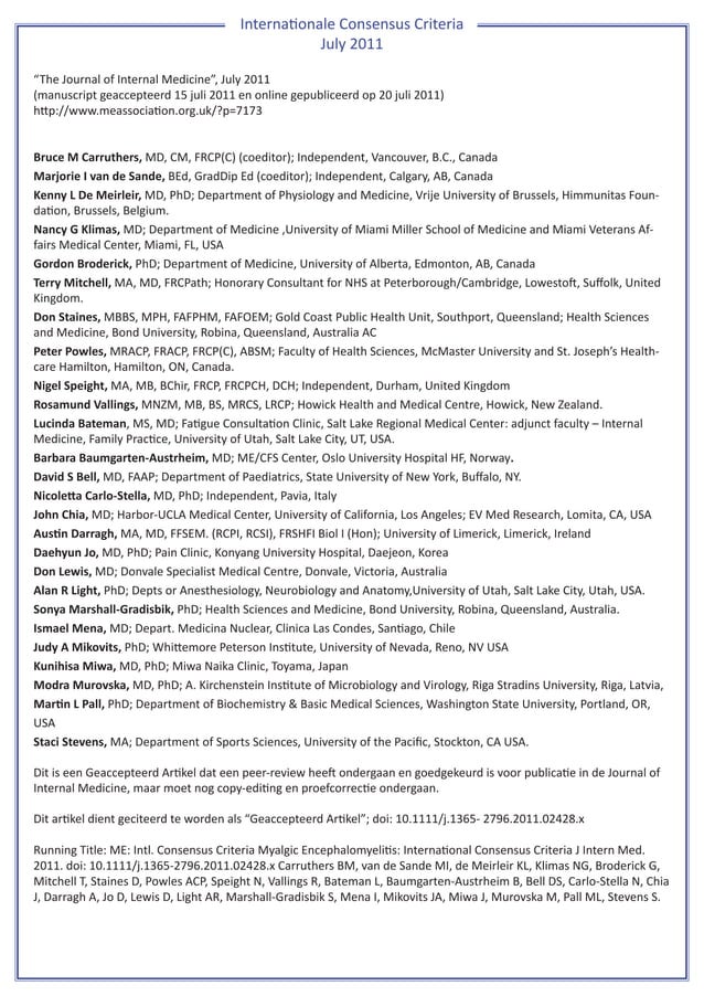 ICC - internationale consensus criteria | PDF