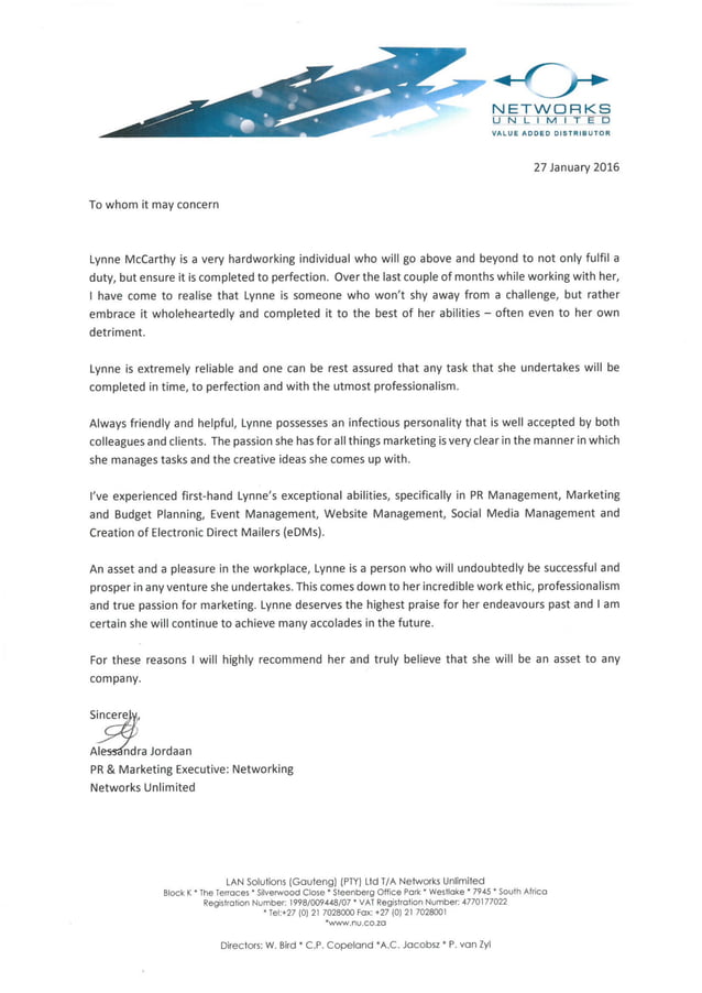 LynneMc Ref Letter | PDF