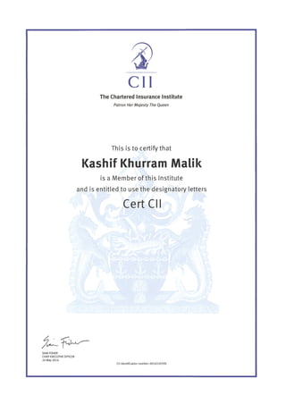Cert CII | PDF