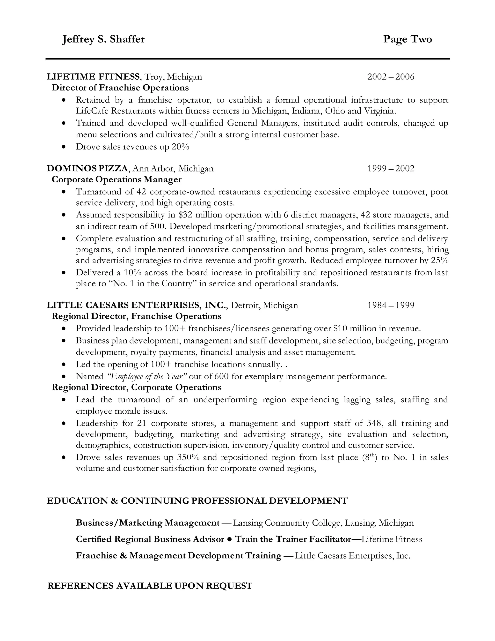 Shaffer resume 2016 3 | DOCX
