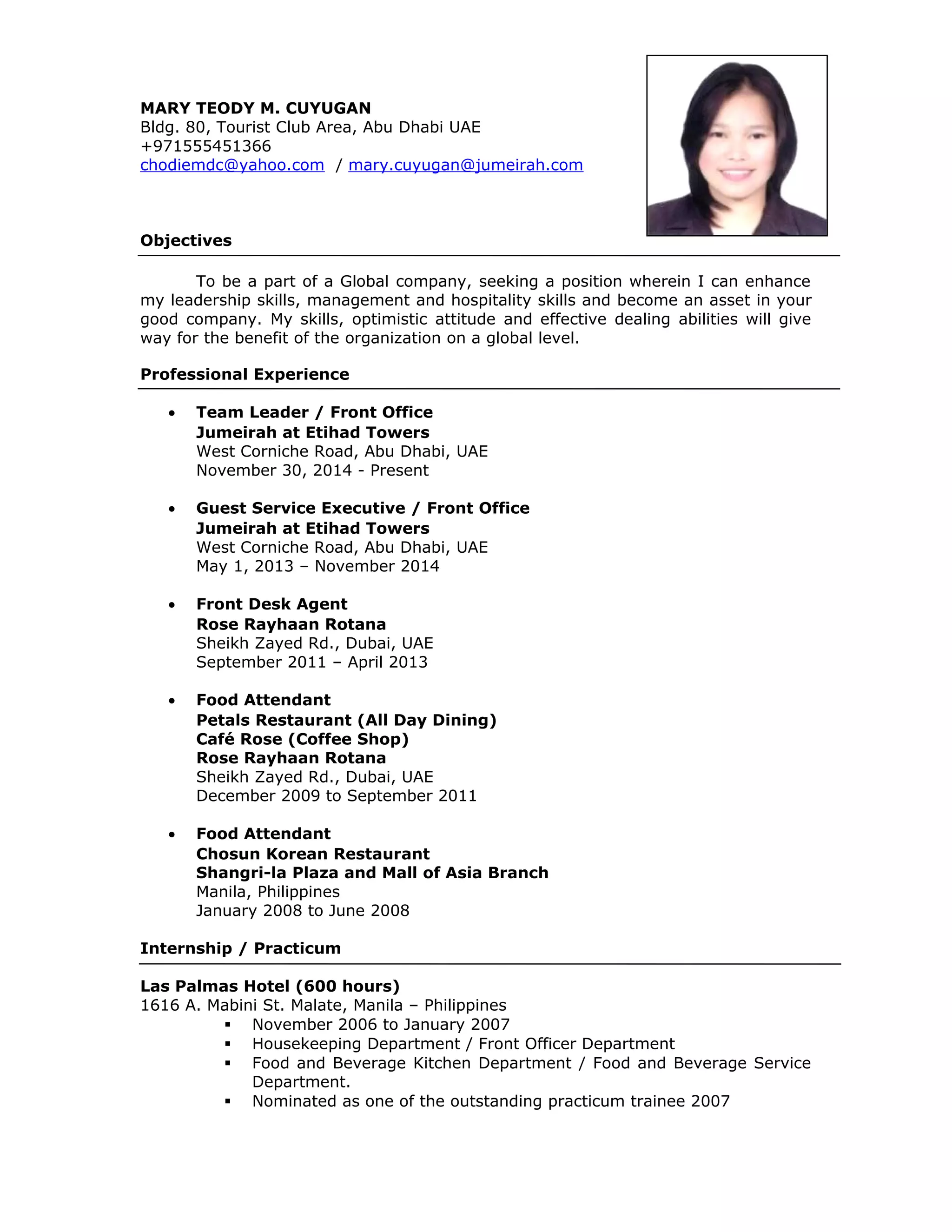 Ms. Teody CV - Copy | DOC