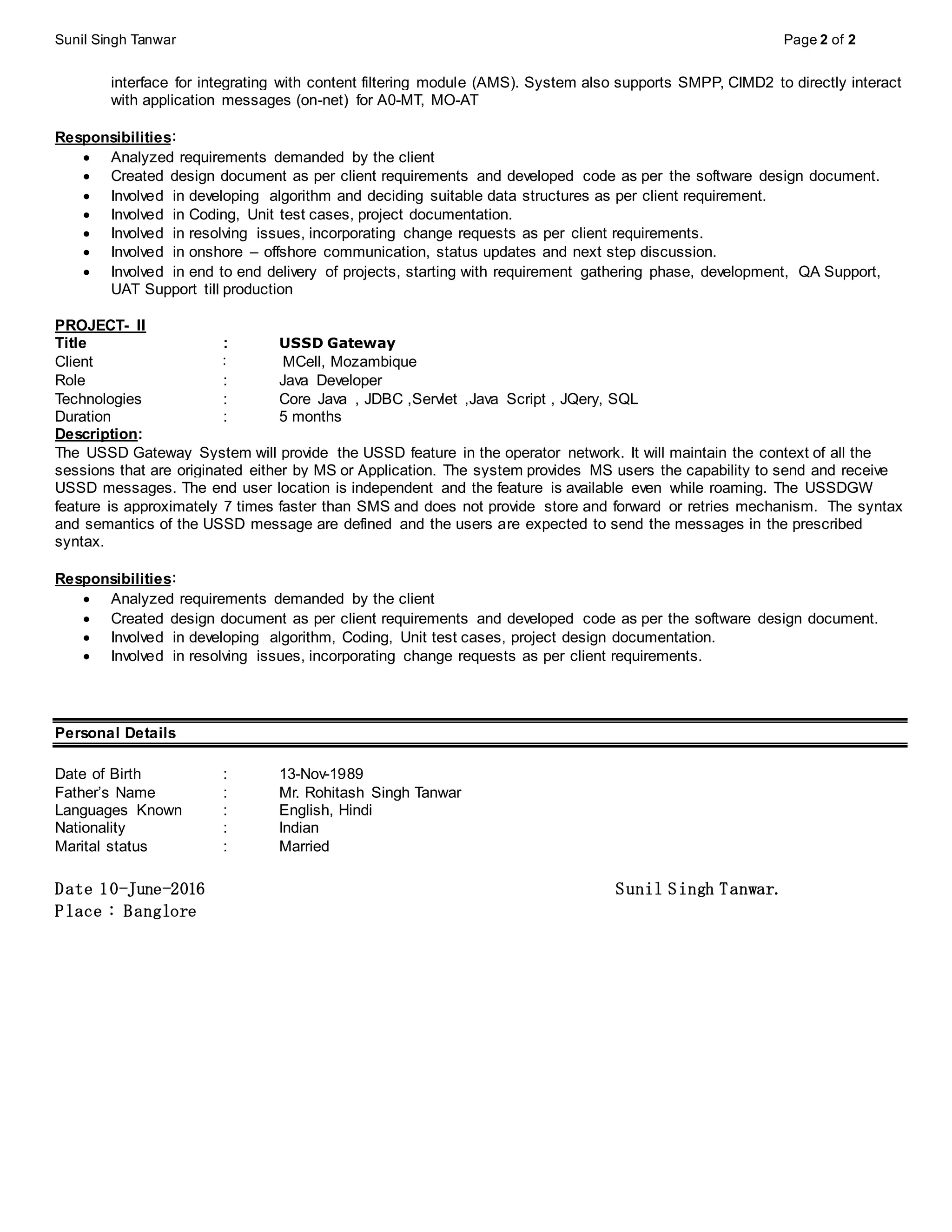 Sunil Singh Tanwar_Resume | DOCX