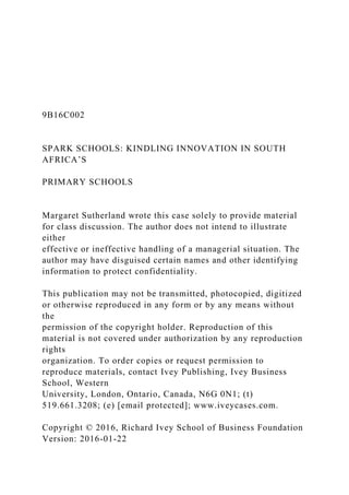 9B16C002 SPARK SCHOOLS KINDLING INNOVATION IN SOU.docx