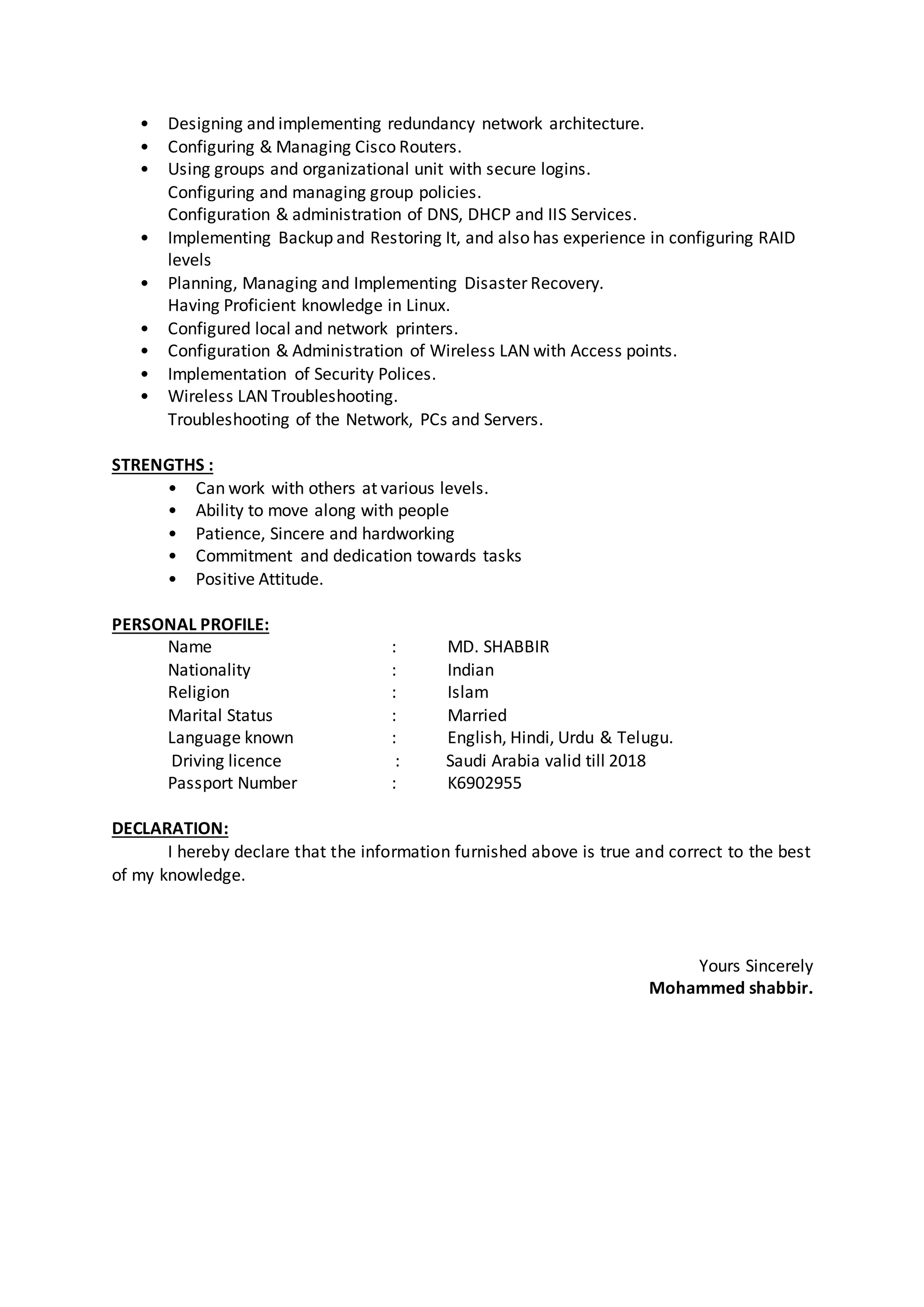 shabbir cv | PDF