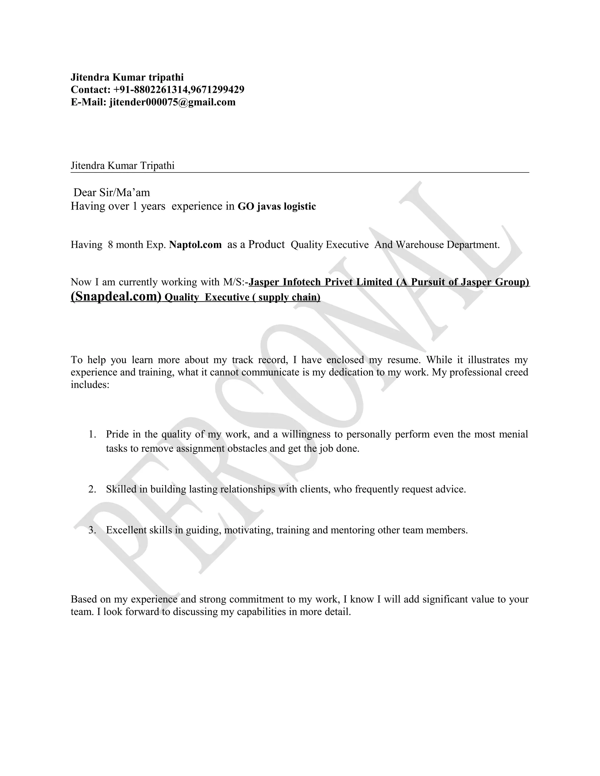 Resume.jitender | PDF