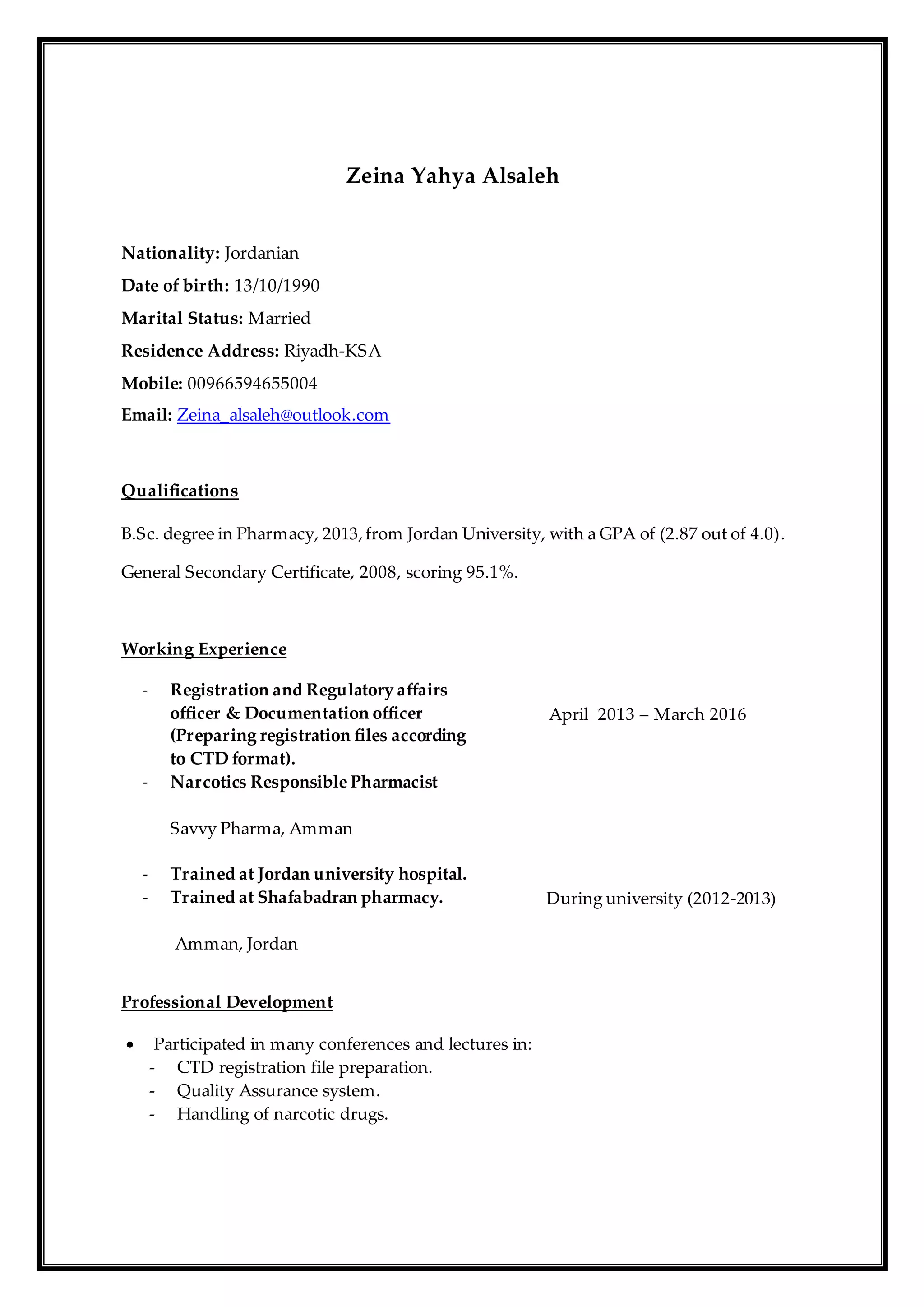 Zeina Yahya Alsaleh CV 1-1 | DOCX