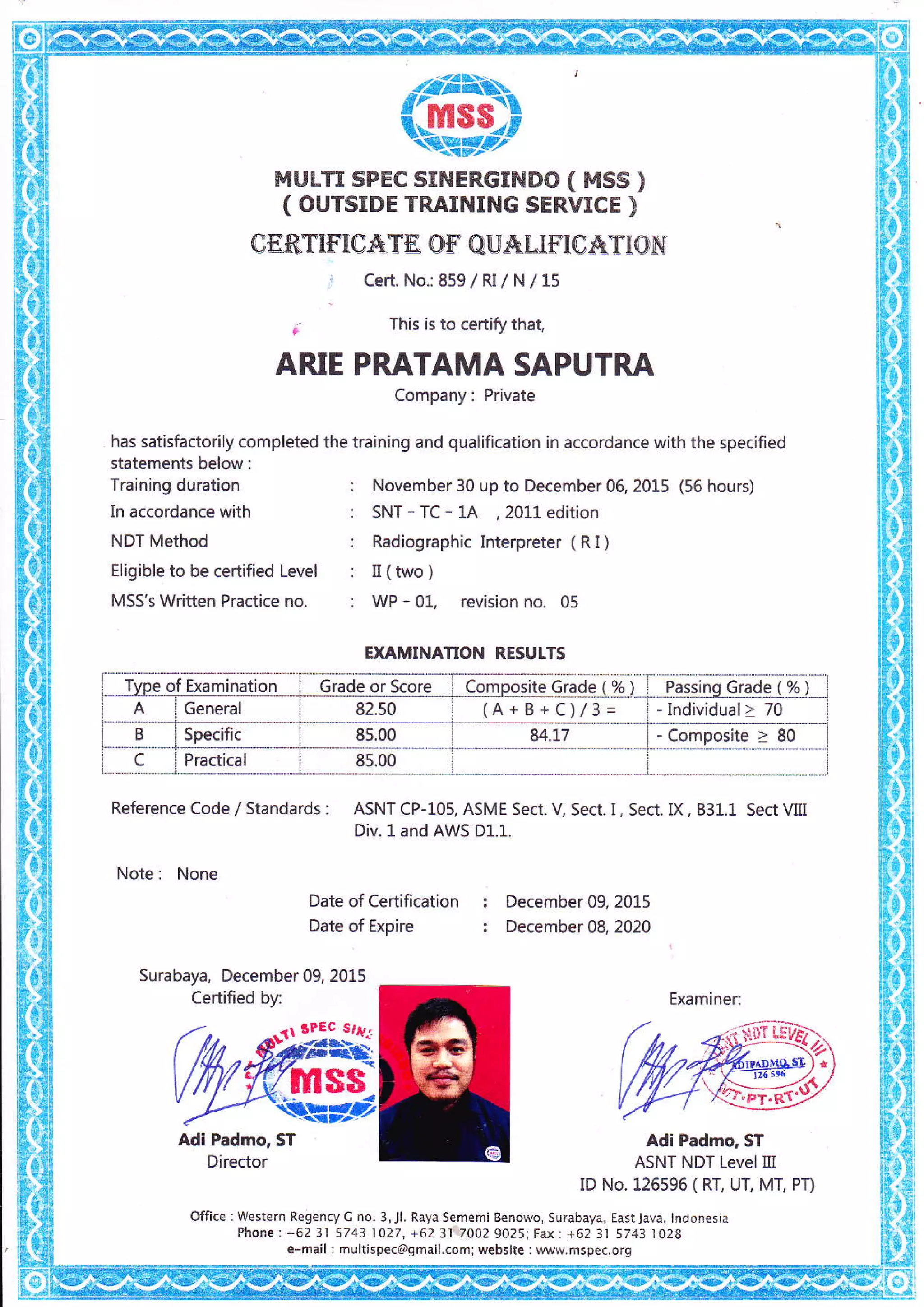 CERTIFICATE RI LEVEL II | PDF