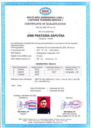 CERTIFICATE RI LEVEL II | PDF