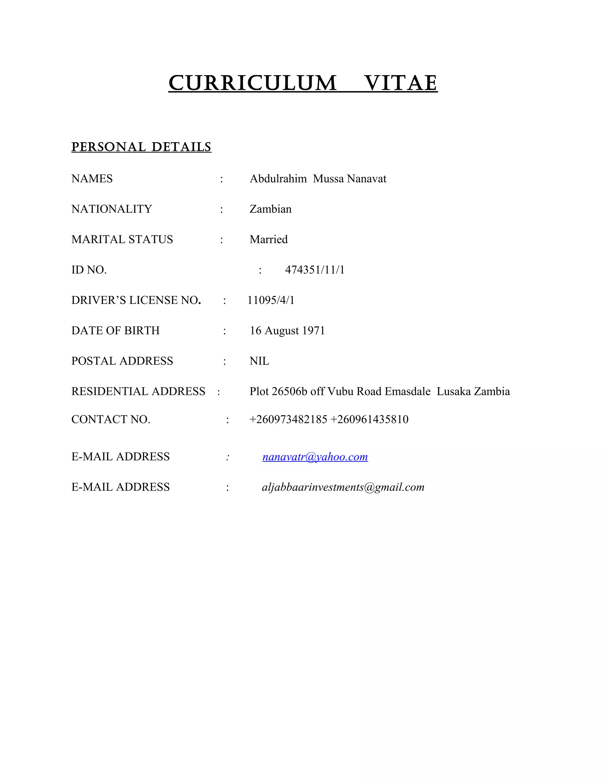 ABDULRAHIMS C.V.4 | PDF