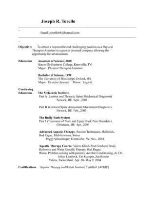 NEW RESUME TOTAL | RTF | Physical Therapy | Wellness