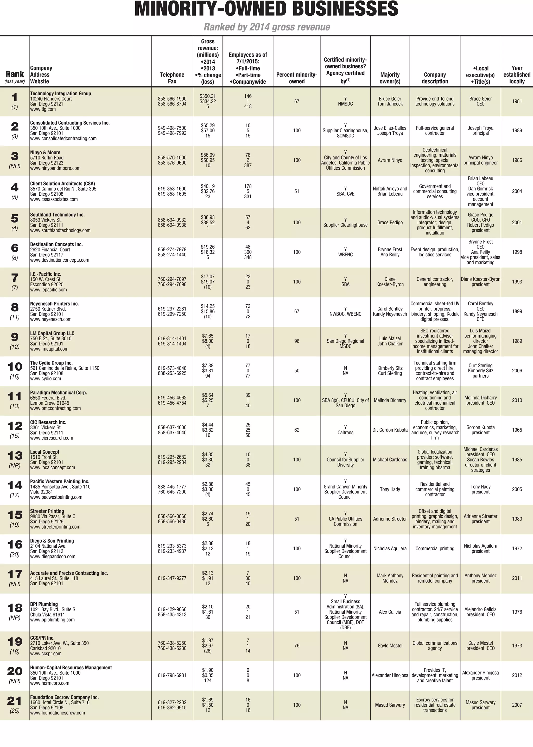 Minority-Owned Businesses 2015 | PDF
