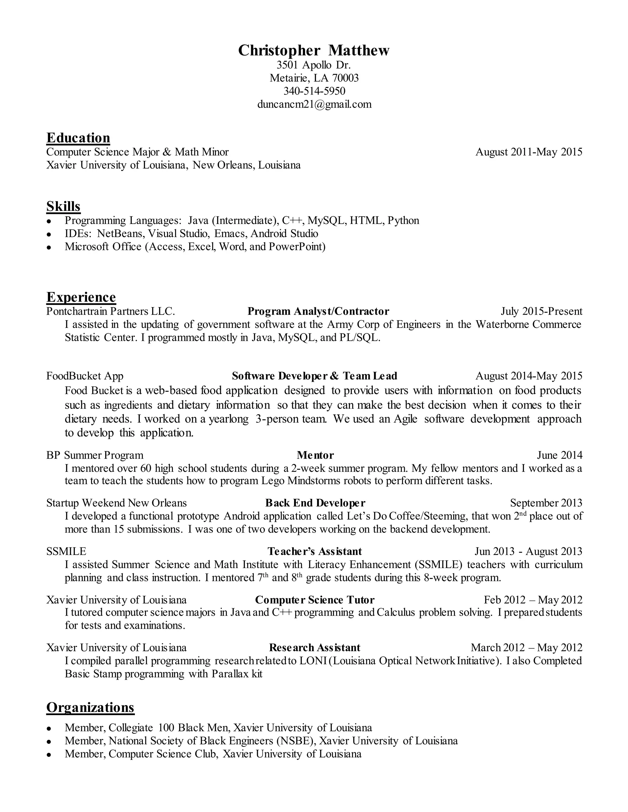 Christopher's Resume | DOCX