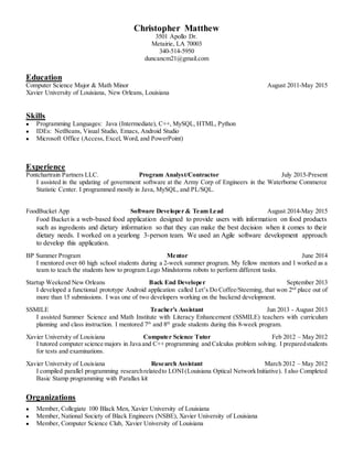 Christopher's Resume | DOCX
