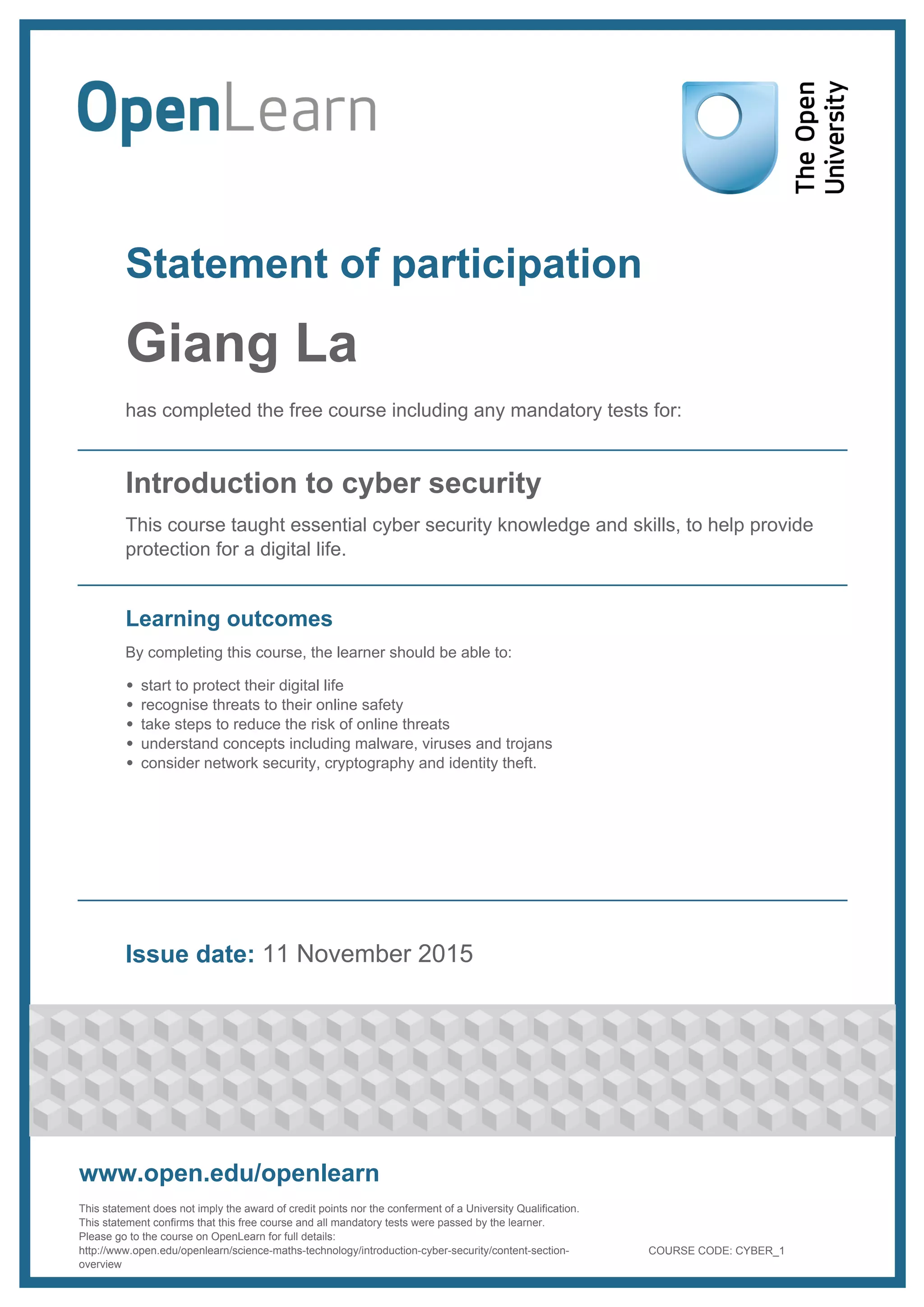 CYBER_1_statement | PDF