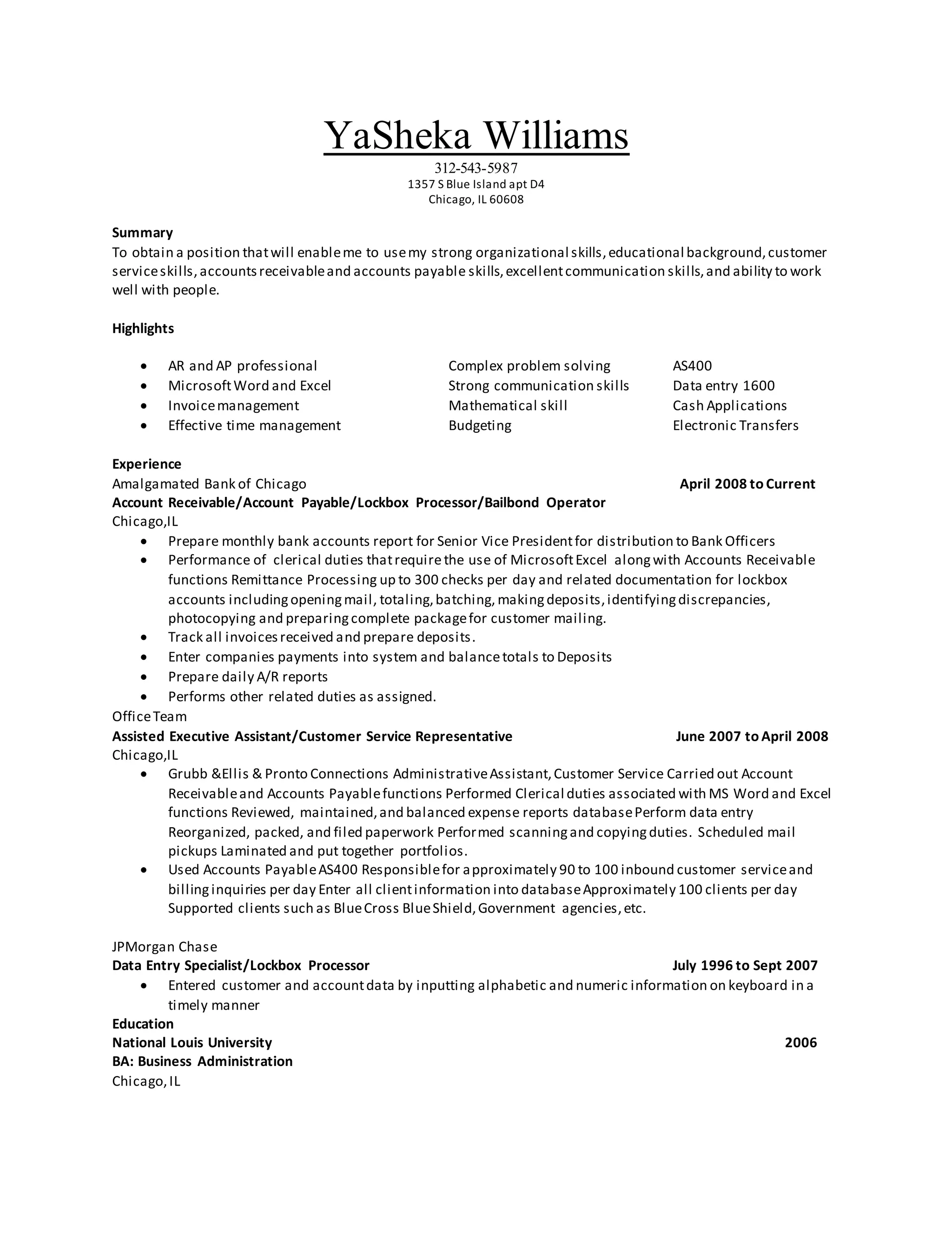 YaSheka_Williamsresume3+ (1) | DOCX