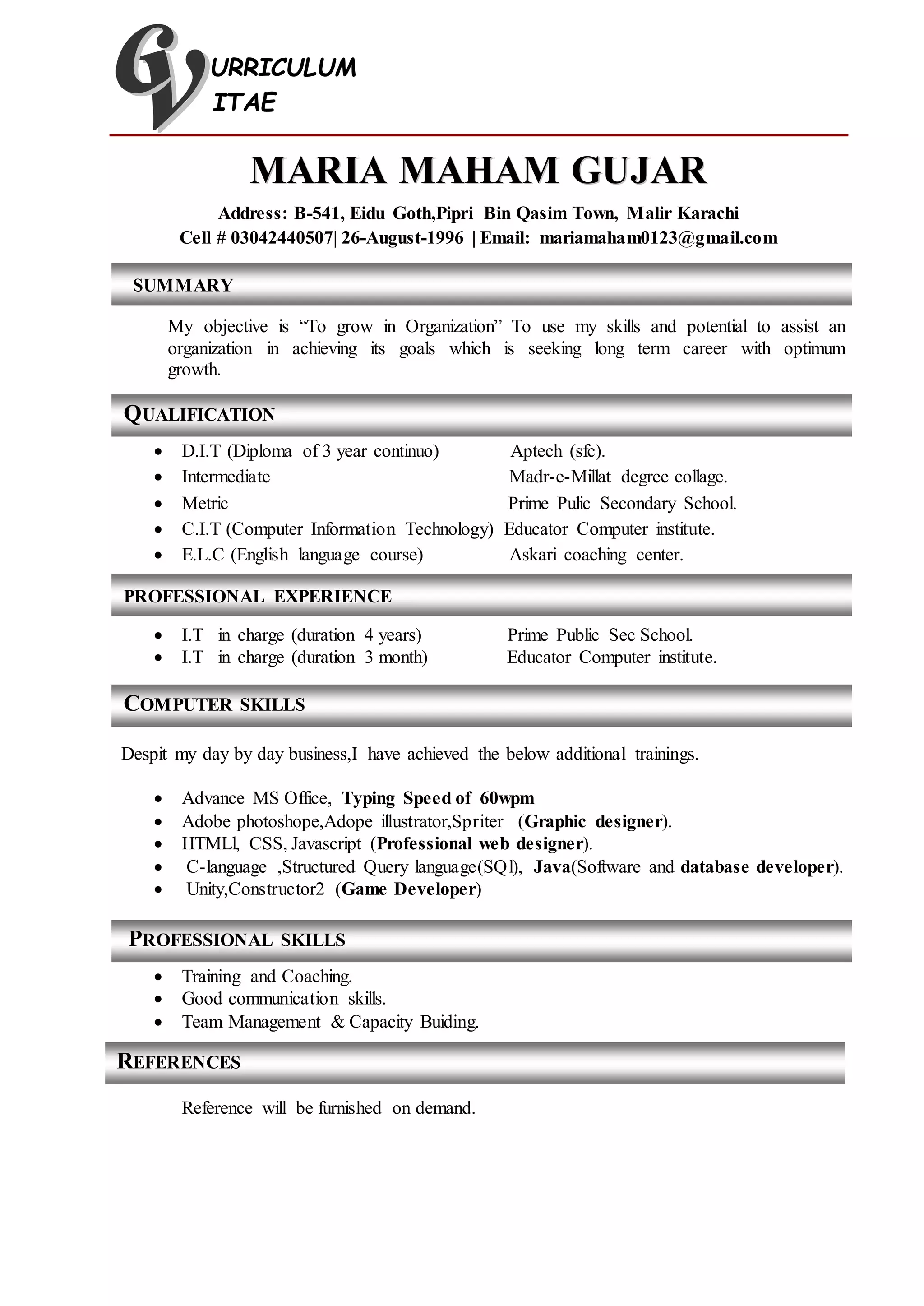 maria cv | DOCX