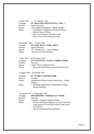 CURRICULUM VITE | DOC | Civil Engineering Industry | Industries