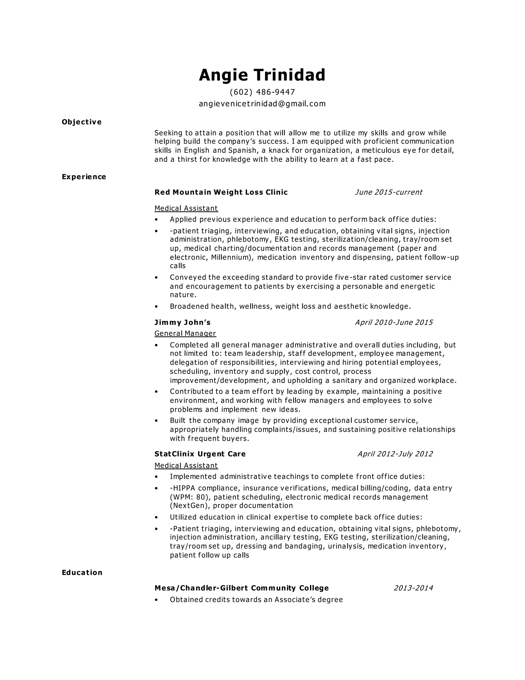 Angie Trinidad Resume | DOCX