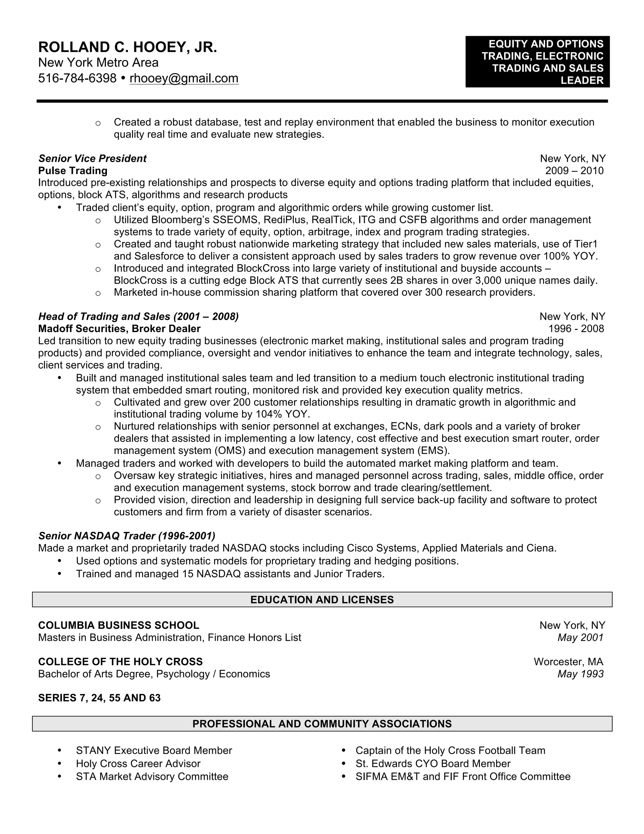 Hooey, Rolland Resume | PDF