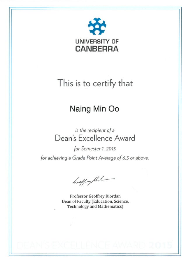 Dean's Excellence Award | PDF