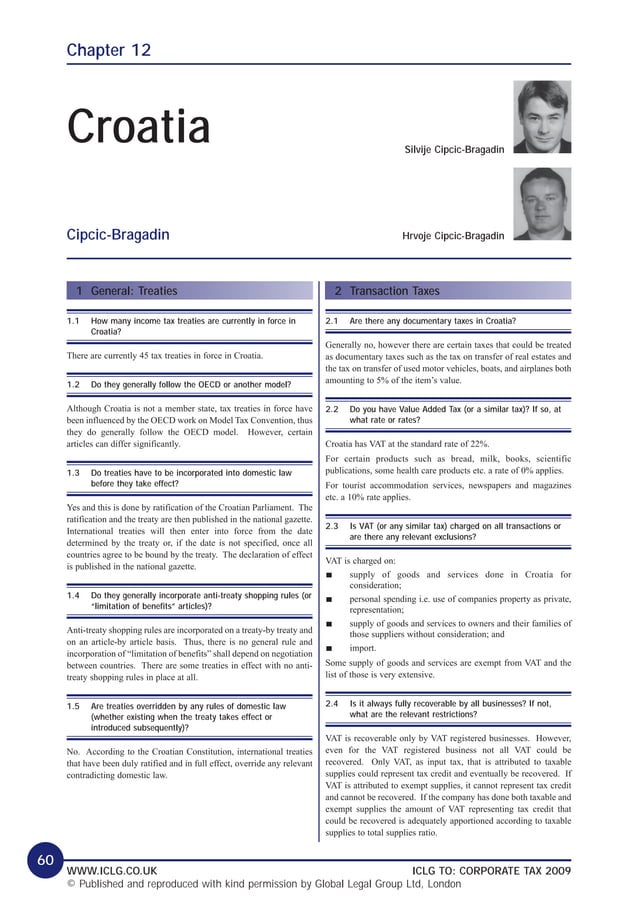 Tax09_Chapter-12_Croatia | PDF | Legal Services Industry | Industries