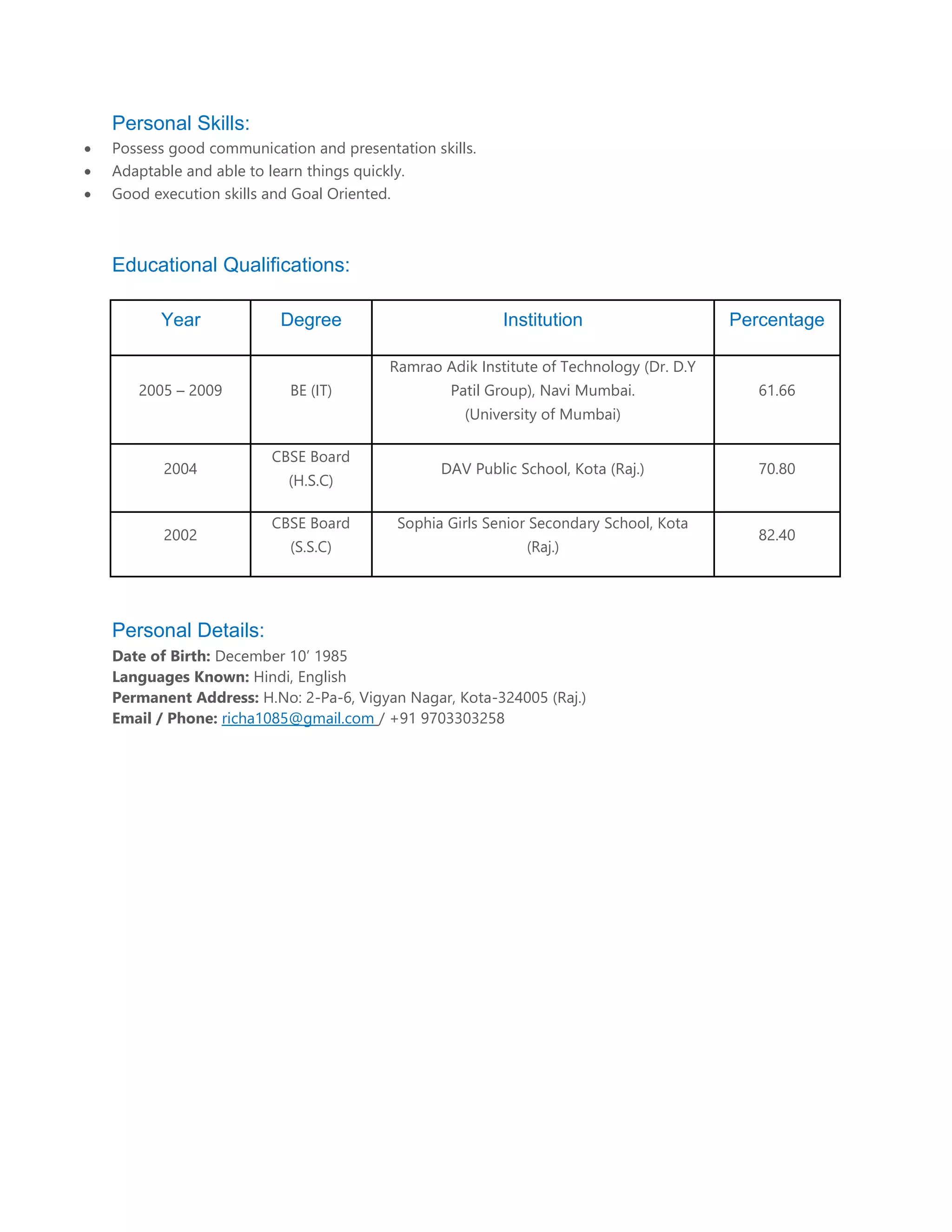 Resume_Richa Bagrodia | PDF