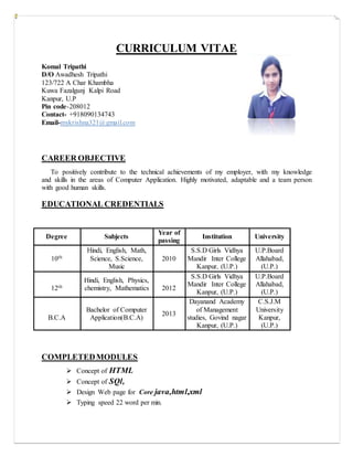 Komal CV | DOCX