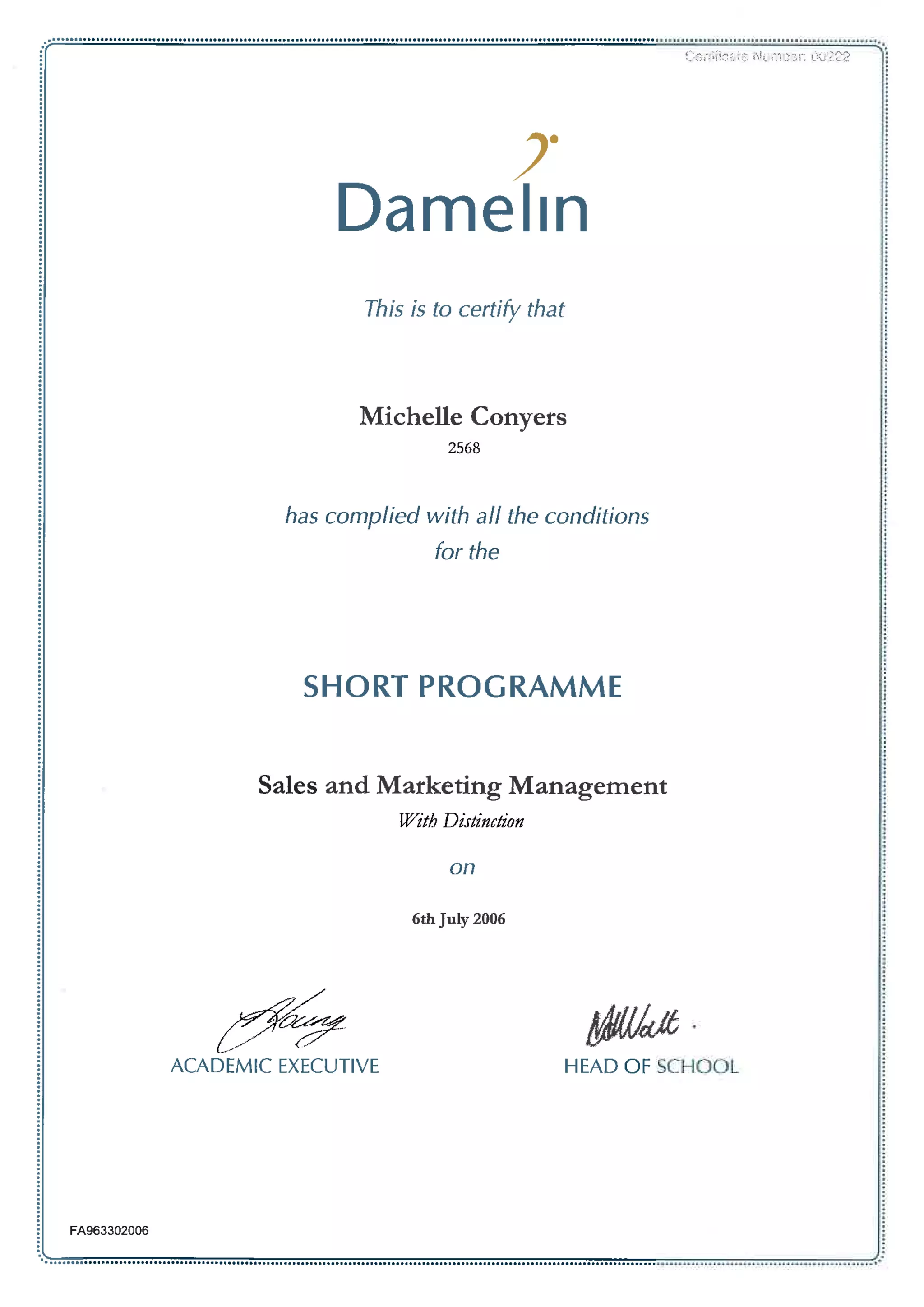 Damelin Certificate | PDF
