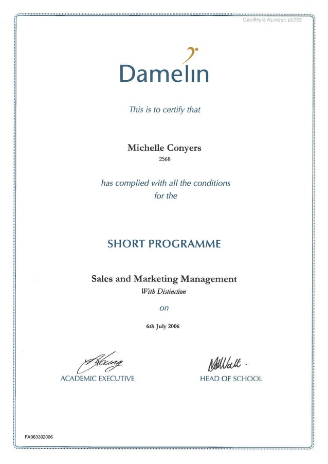 Damelin Certificate | PDF