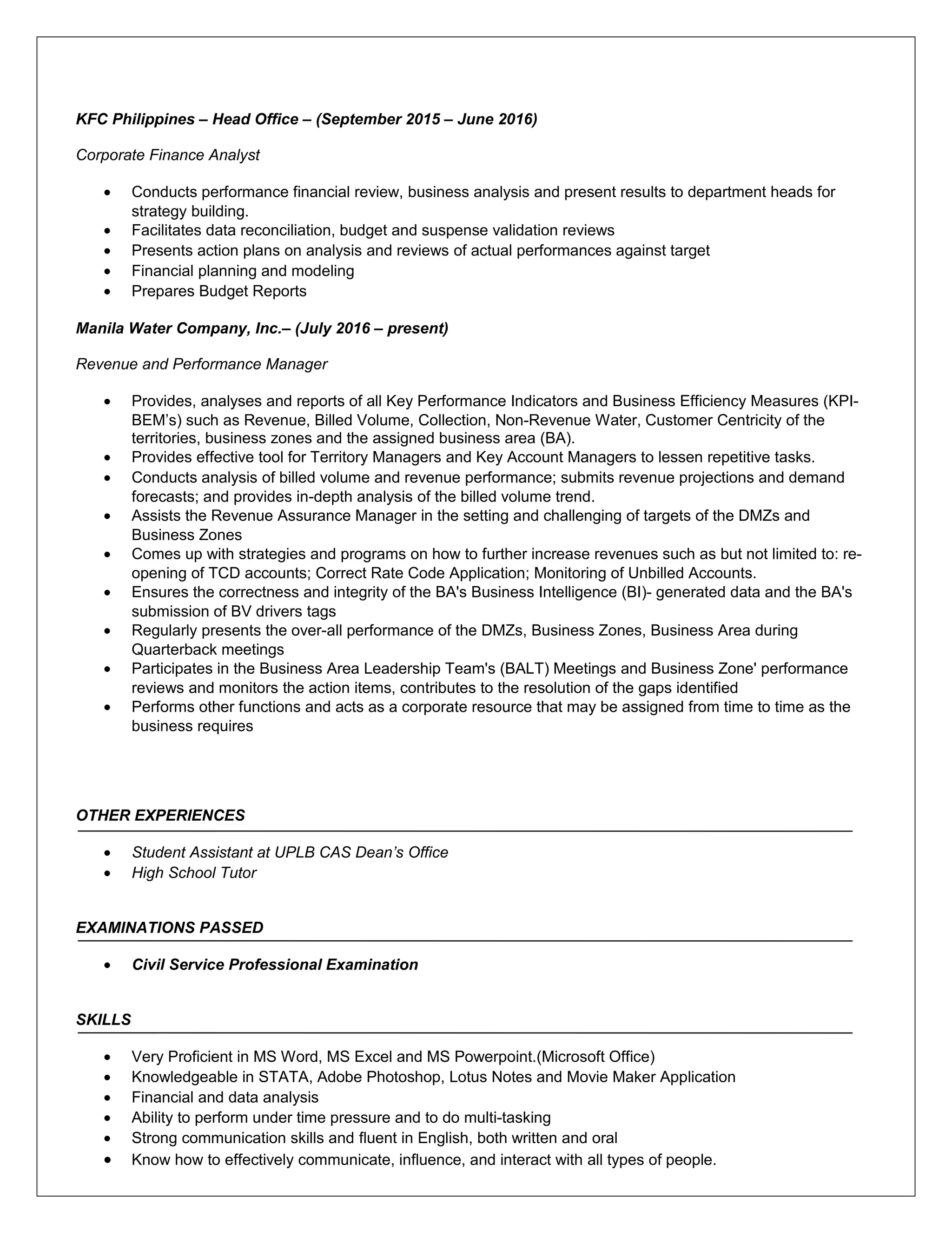 Sarah Eunice L. Yutuc (Resume) | DOC