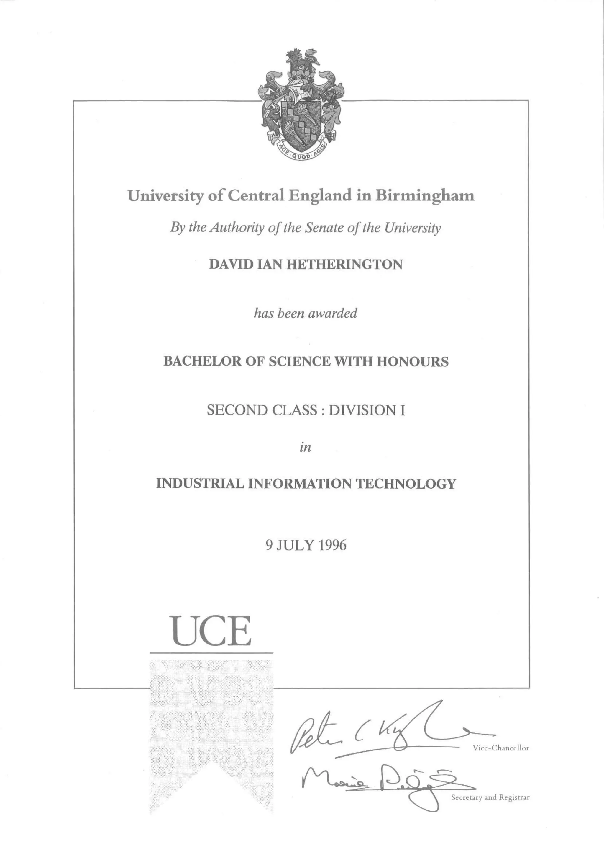 Bsc Hons Industrial Information Technology | PDF | Computing | Technology & Computing